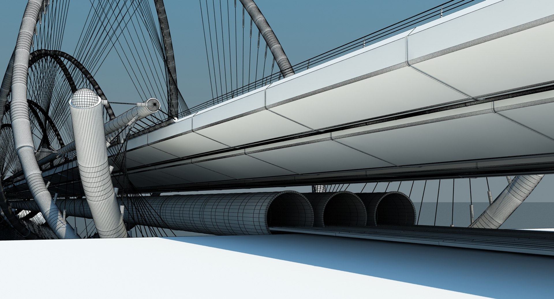 futuristic bridge 3d model