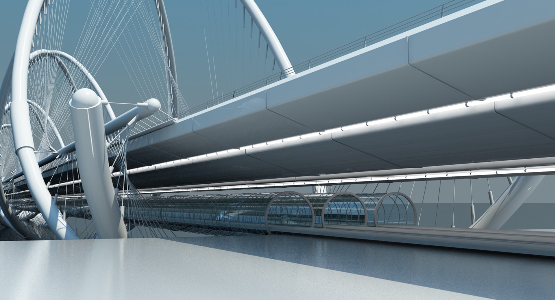 futuristic bridge 3d model