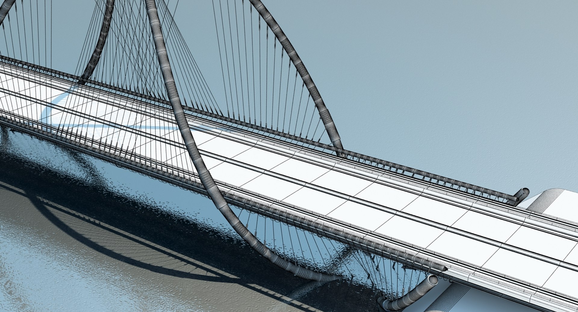 futuristic bridge 3d model