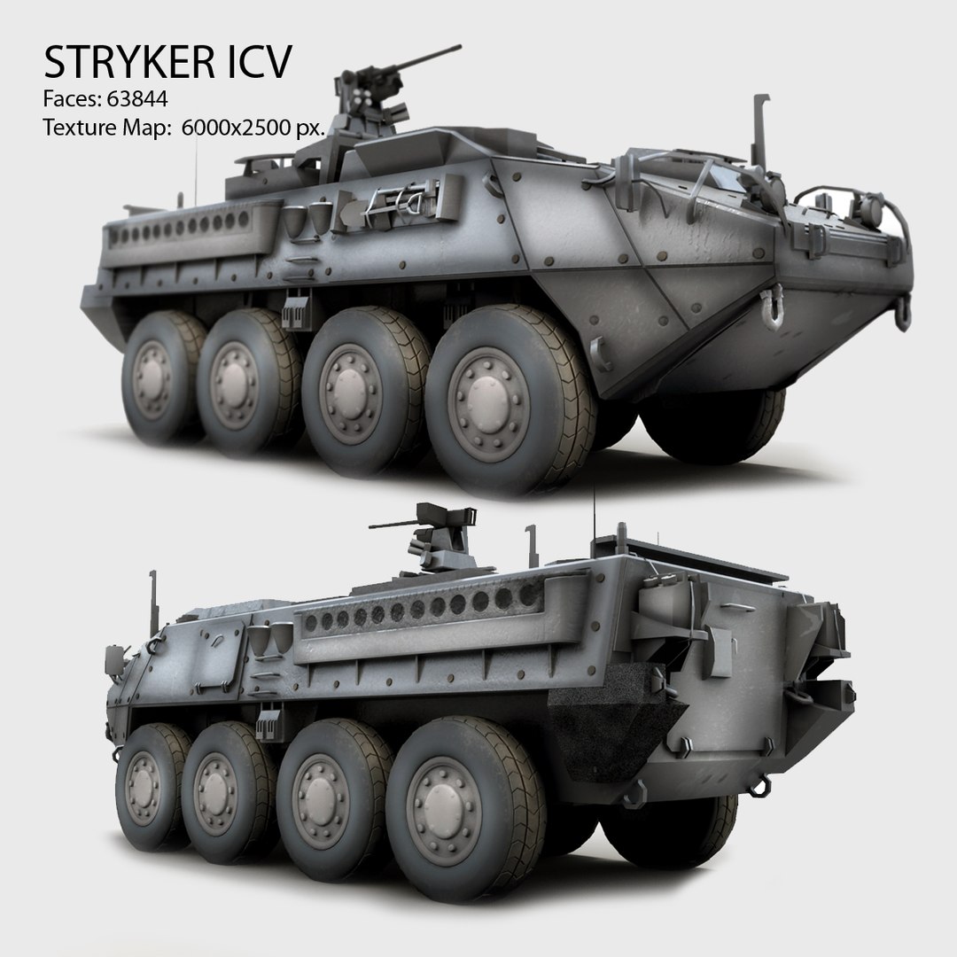 3d max stryker icv military vehicle