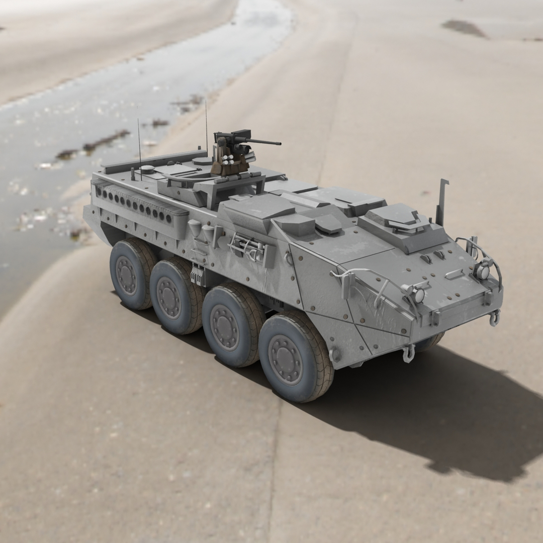 3d max stryker icv military vehicle