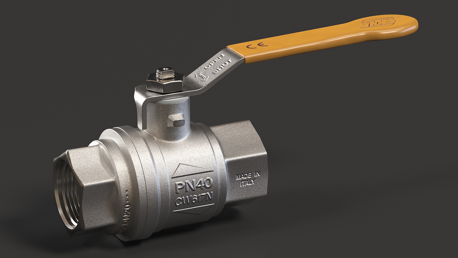 PN40 Water Ball Valve Silver model - TurboSquid 1968209