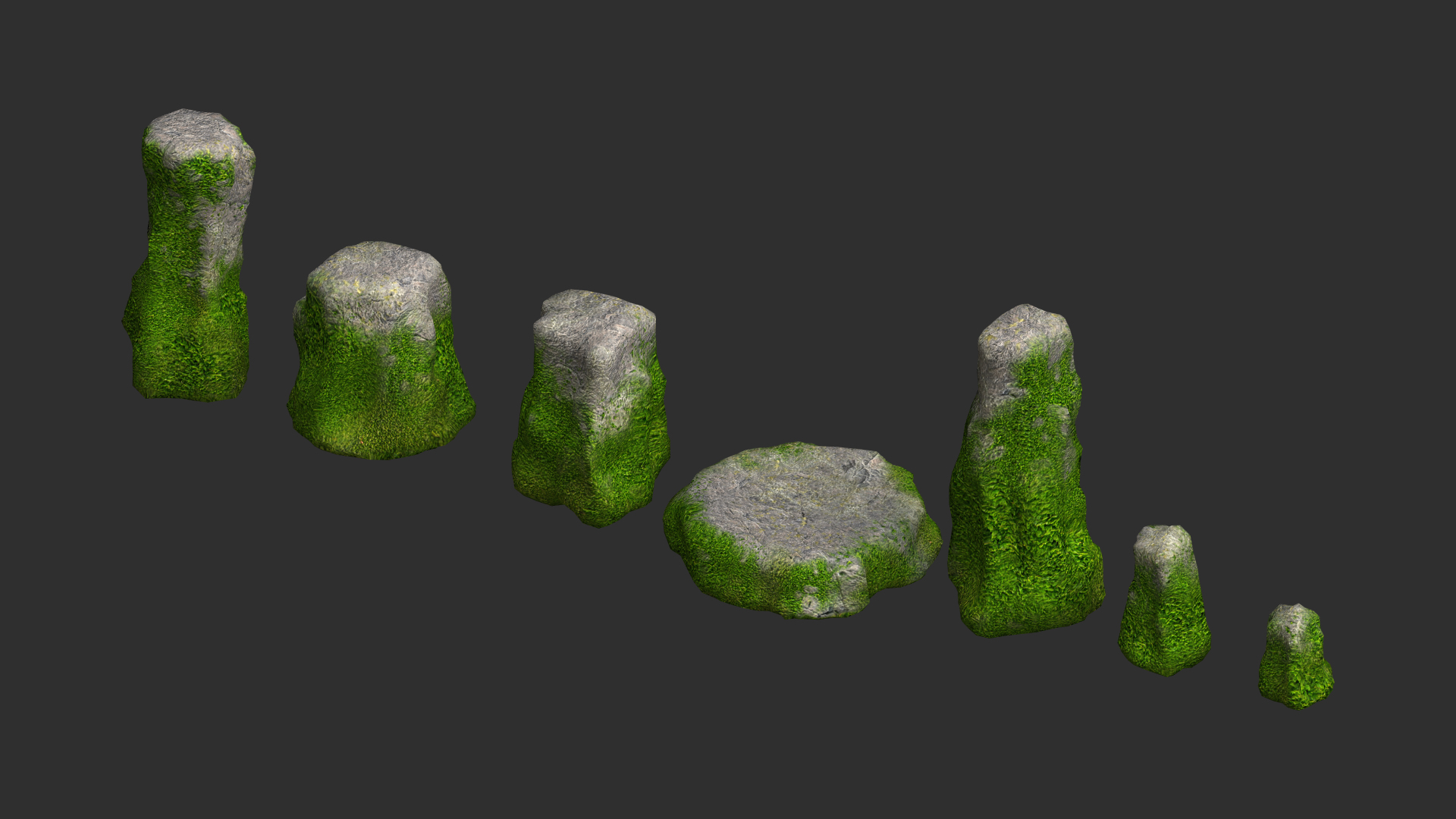 Moss Rocks Combo 3D Model - TurboSquid 1989385