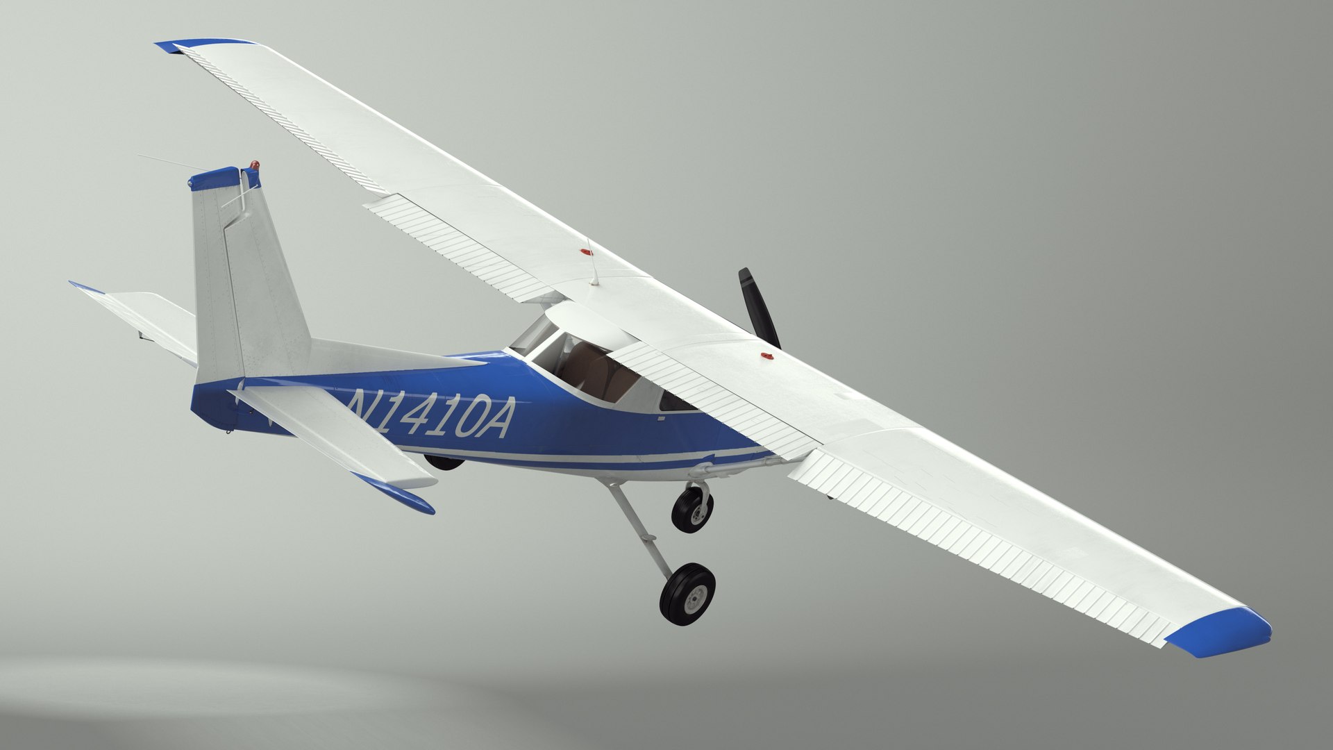 3D Single Engine Propeller Aircraft Cessna 150 Rigged For Maya ...