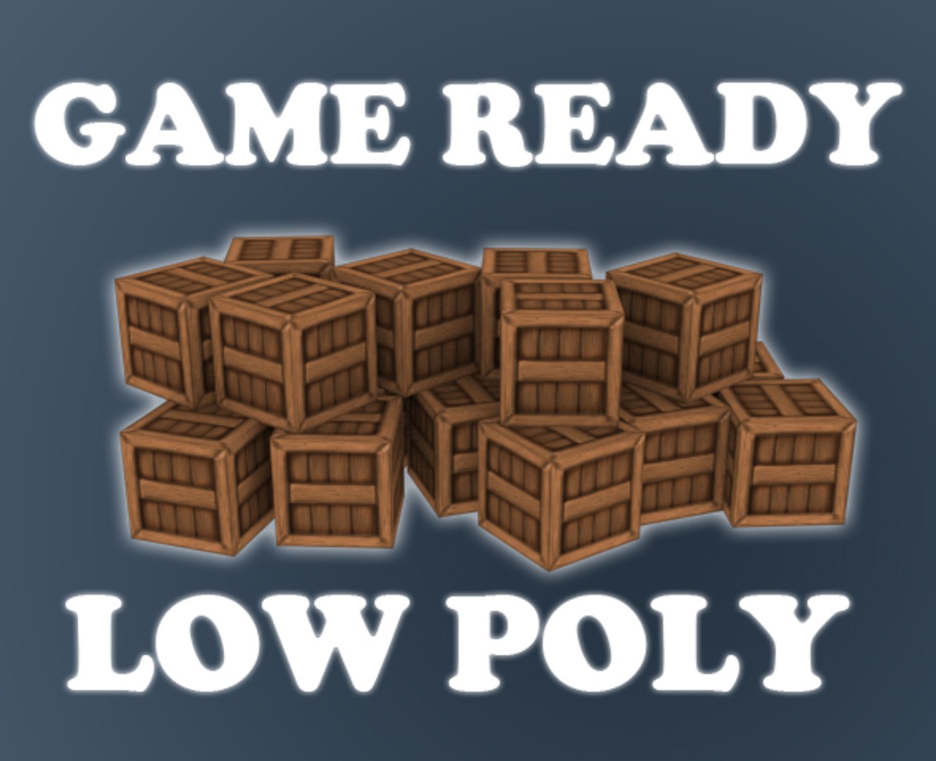 hand painted wooden crate obj