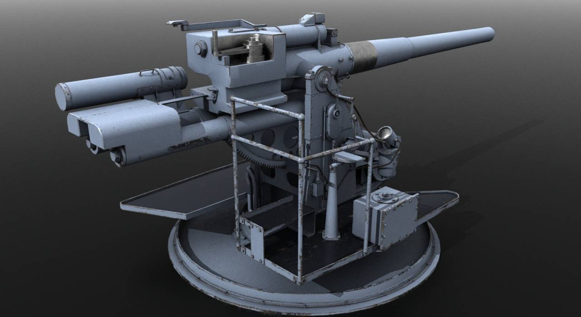 3D Model Qf Gun Viii Naval - TurboSquid 1430519