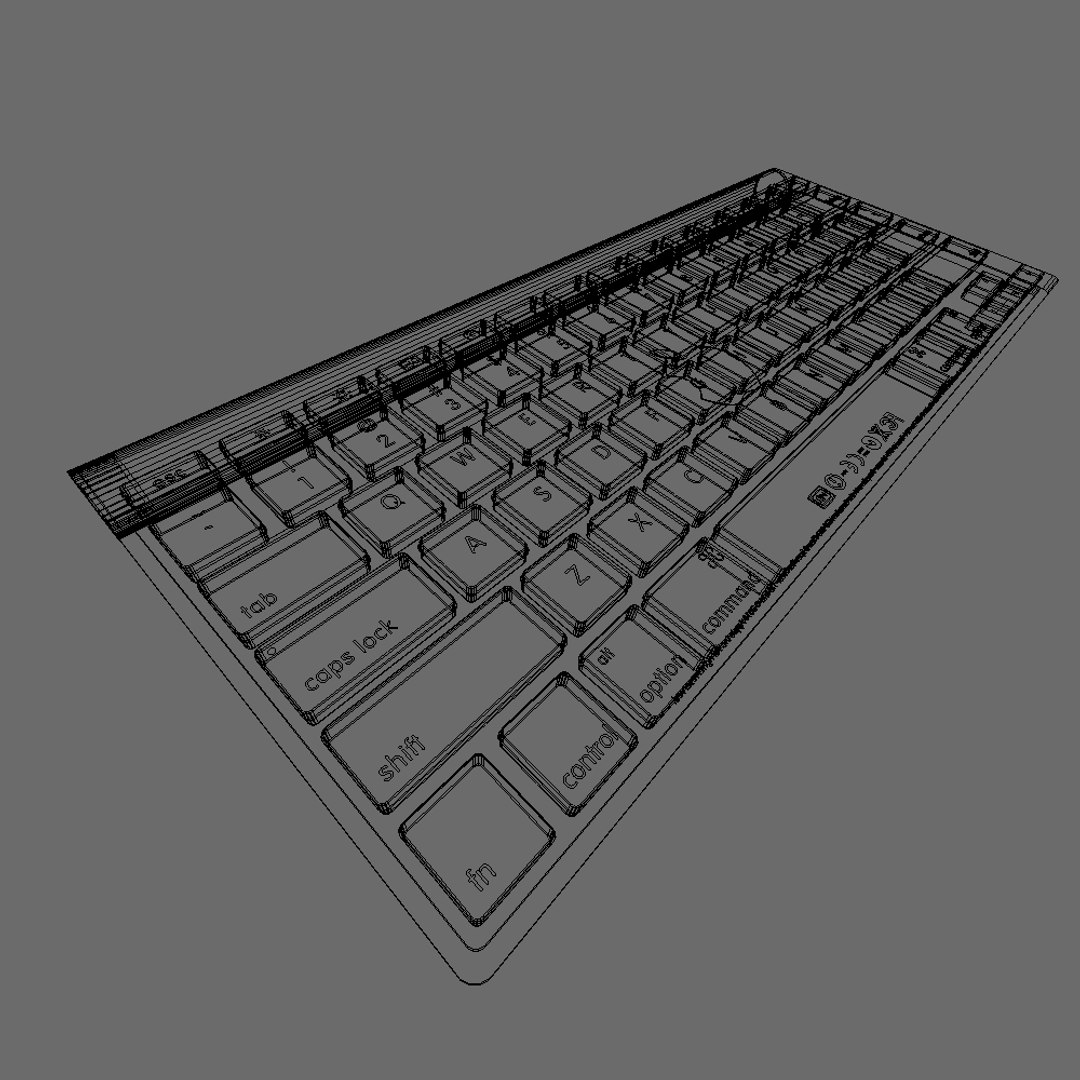 3d Model Apple Bluetooth Computer Keyboard