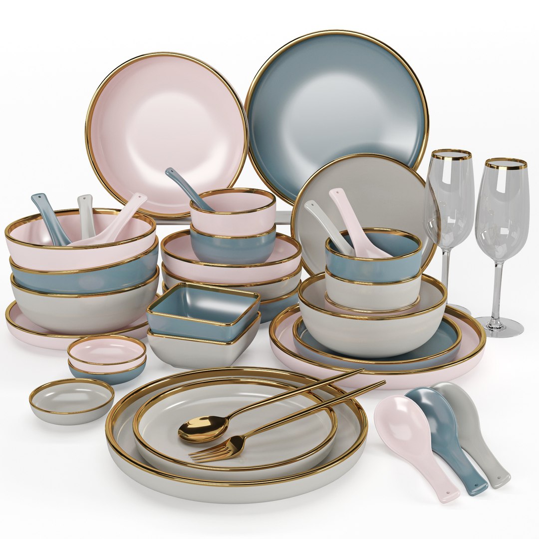 Kitchenware tableware 06 3D model - TurboSquid 1603889