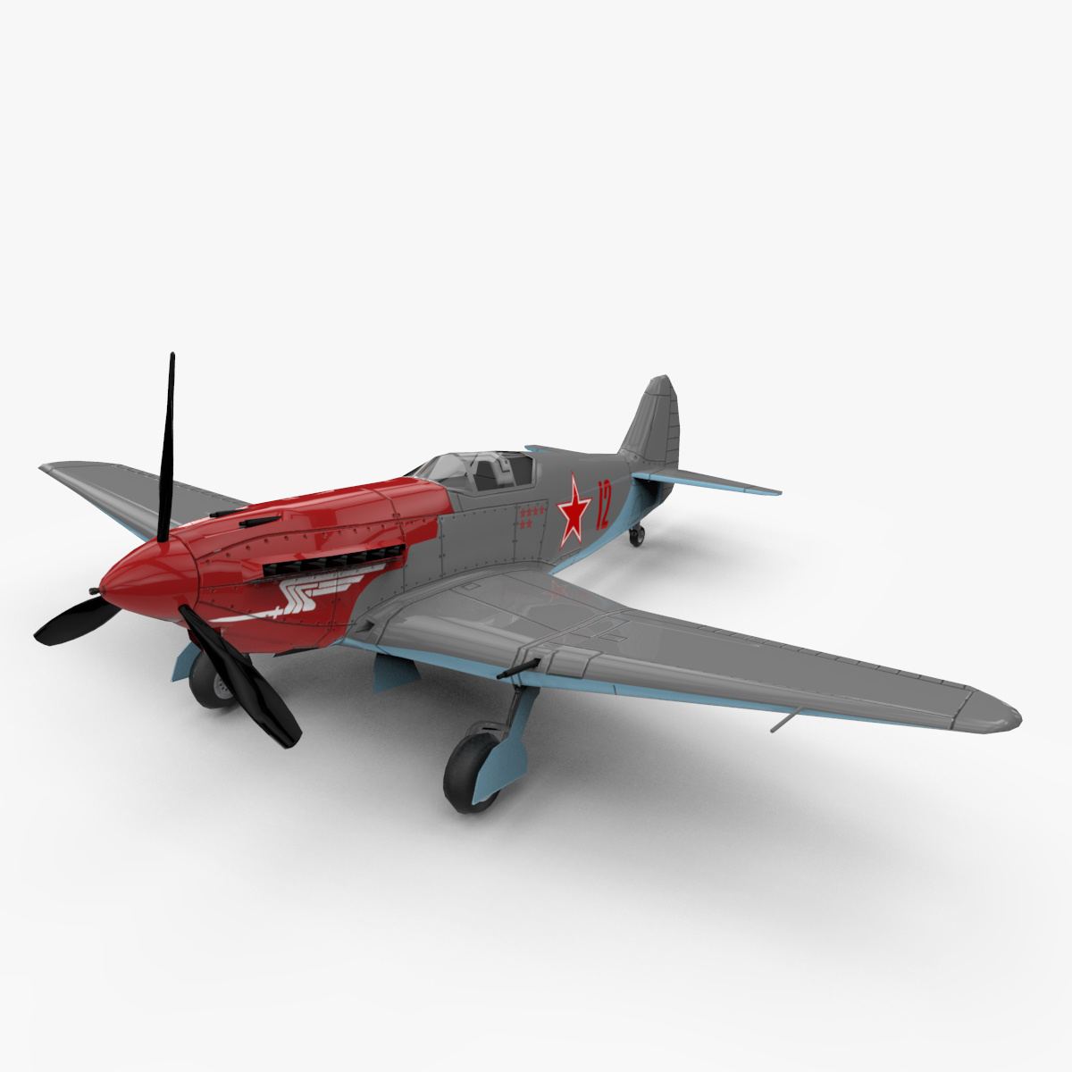 3d model yak-3 aircraft world