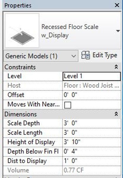 3d model of floor scale recessed