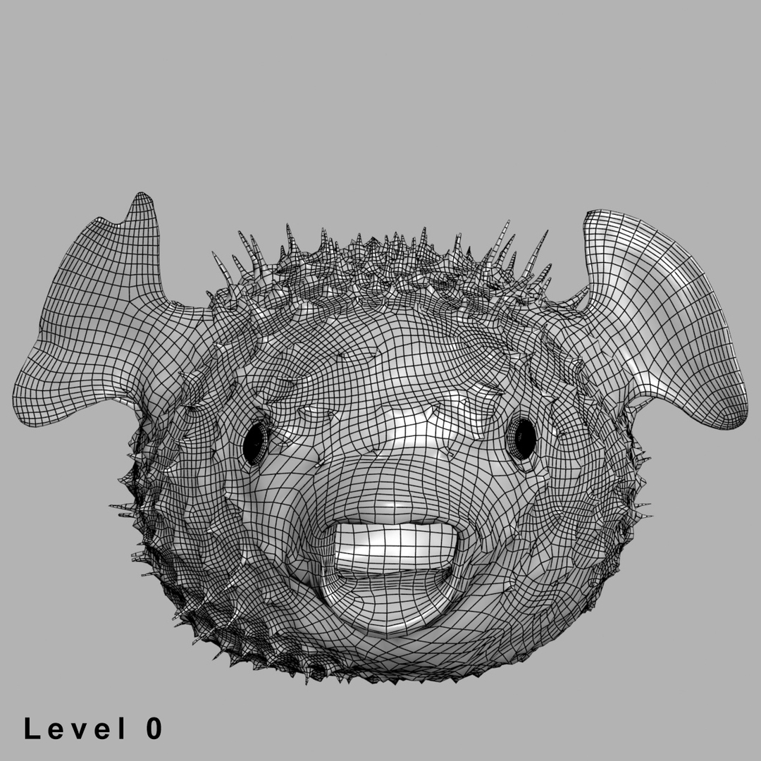 3d fugu fish model