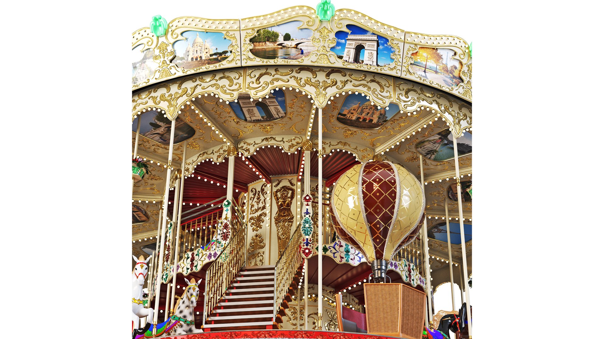 3D Carousel 2 Levels Paris - TurboSquid 2047983