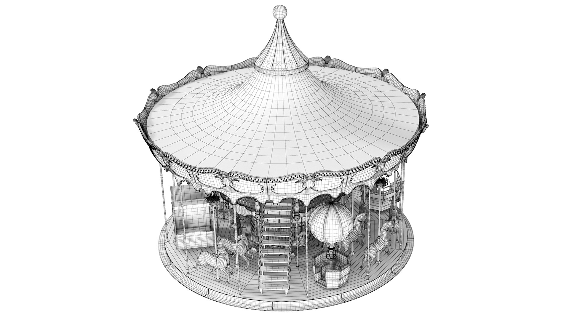 3D Carousel 2 Levels Paris - TurboSquid 2047983