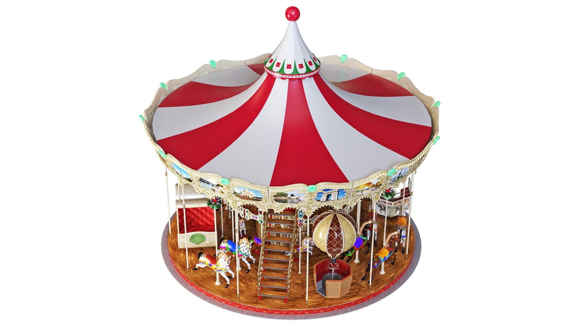 3D Carousel 2 Levels Paris - TurboSquid 2047983