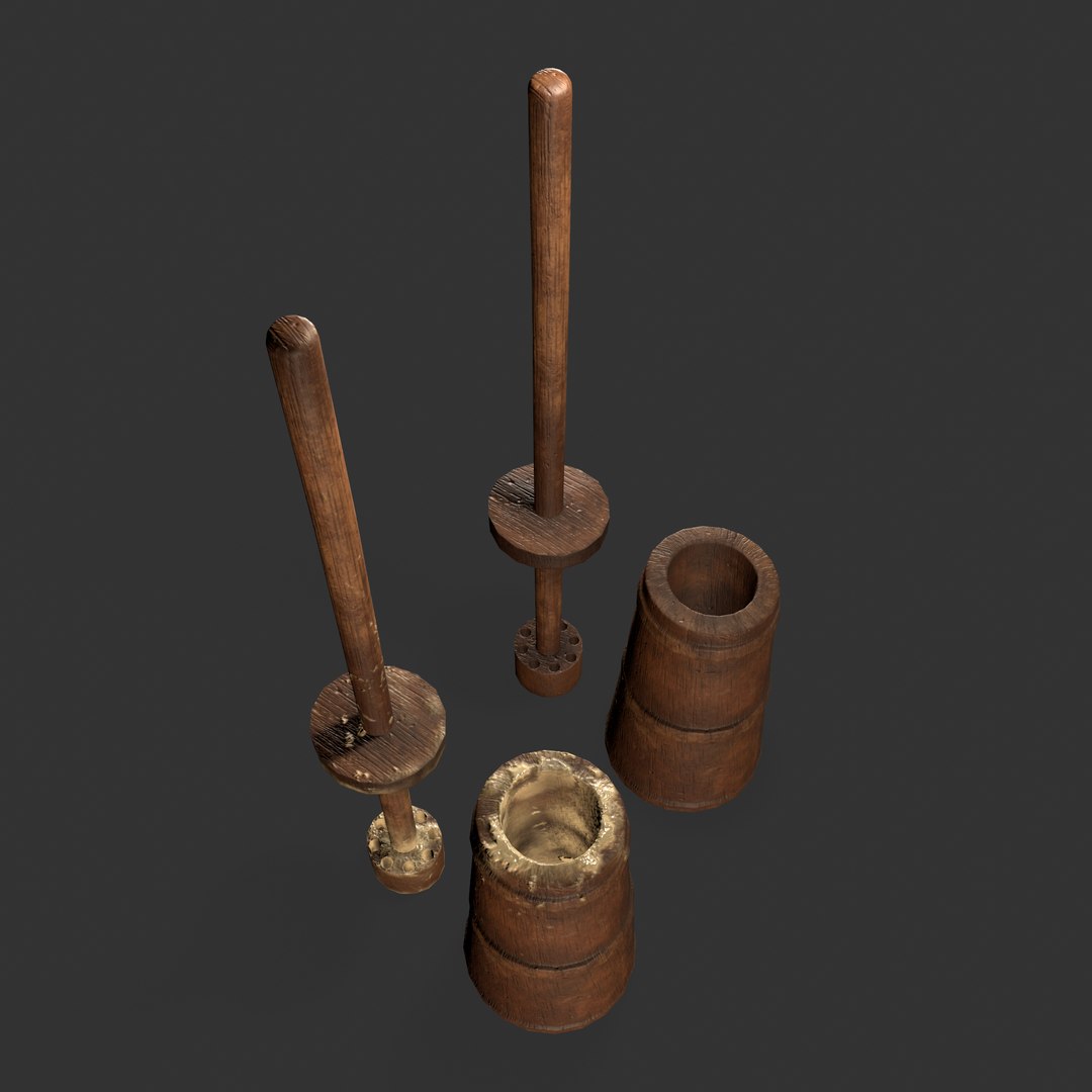 Medieval Butter Churner with Butter model - TurboSquid 1743188