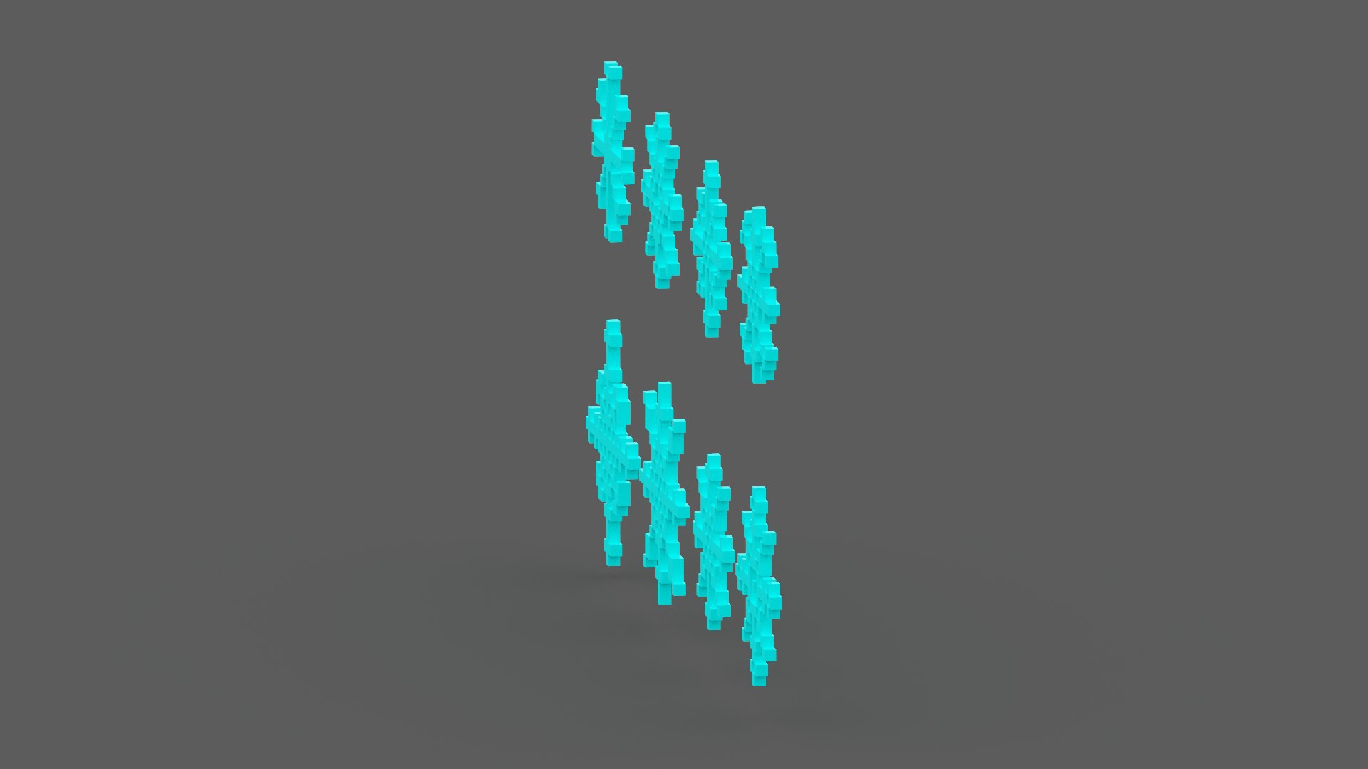 3D Model Pixel Snowflake Icon Set - TurboSquid 2142383