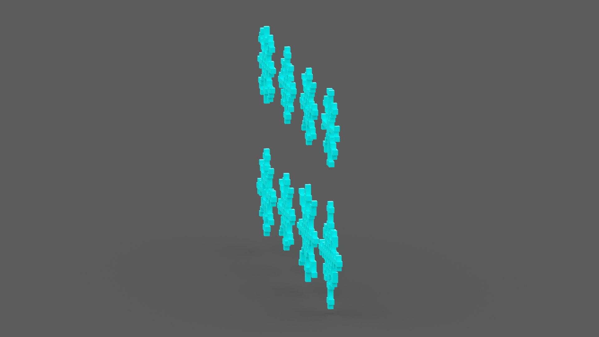 3D Model Pixel Snowflake Icon Set - TurboSquid 2142383