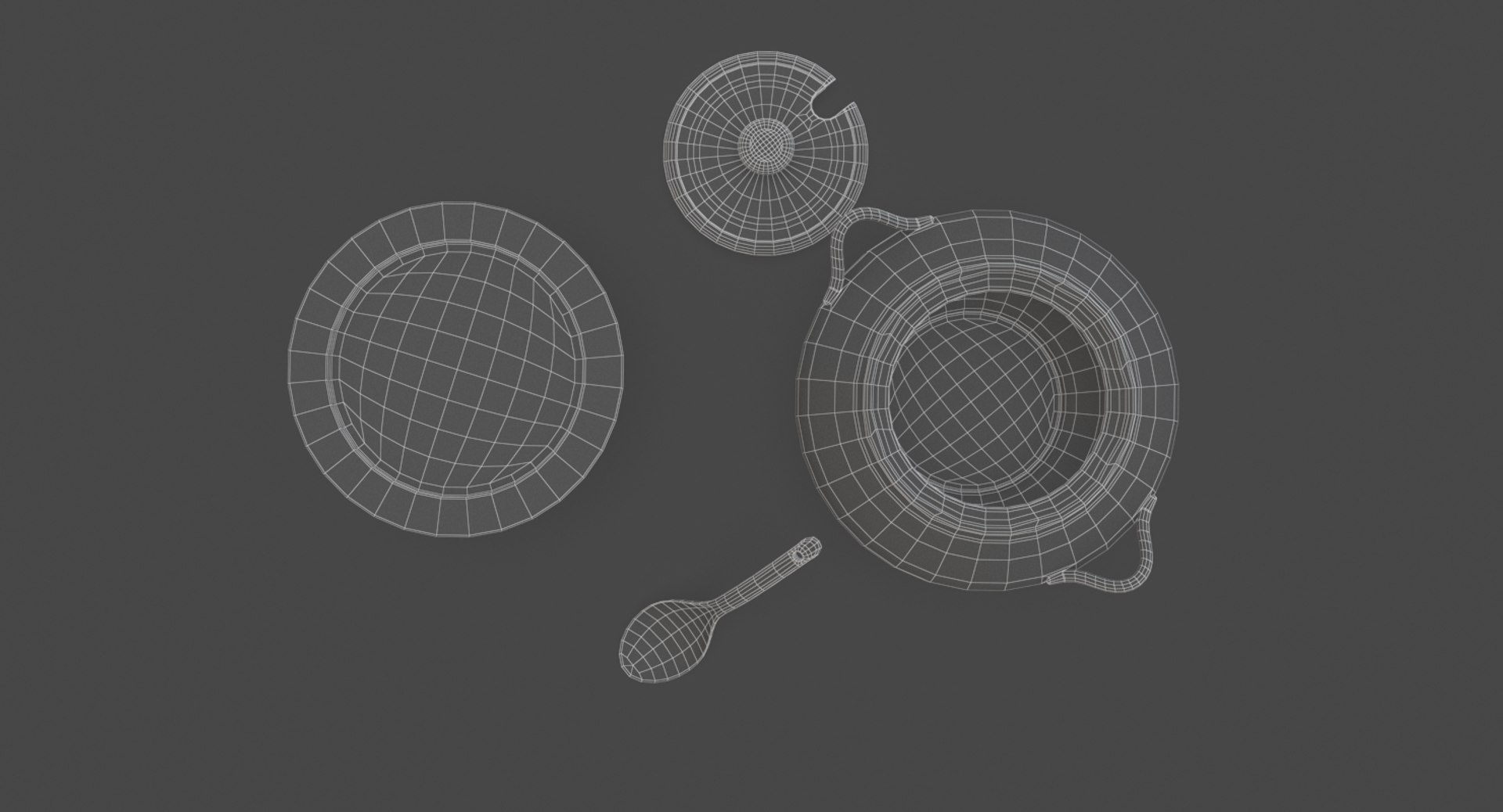 3D Model Ceramic Porcelain Sugar Pot - TurboSquid 1418747