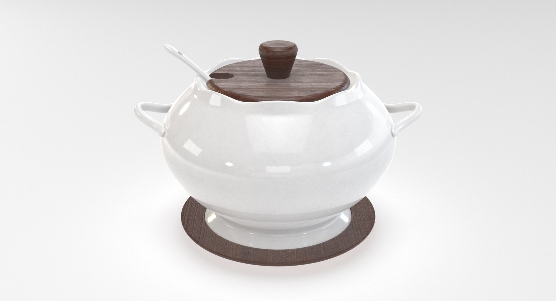 3D Model Ceramic Porcelain Sugar Pot - TurboSquid 1418747