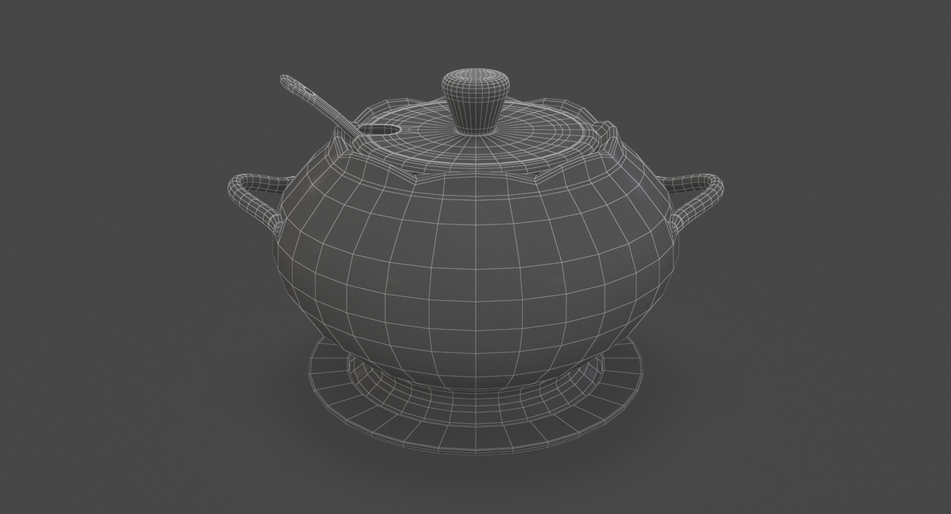 3D Model Ceramic Porcelain Sugar Pot - TurboSquid 1418747