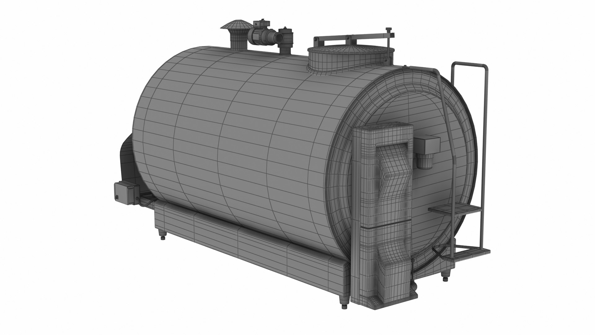 Milk Cooler Storage Tank And Portable Milking With Cow 3D Model ...