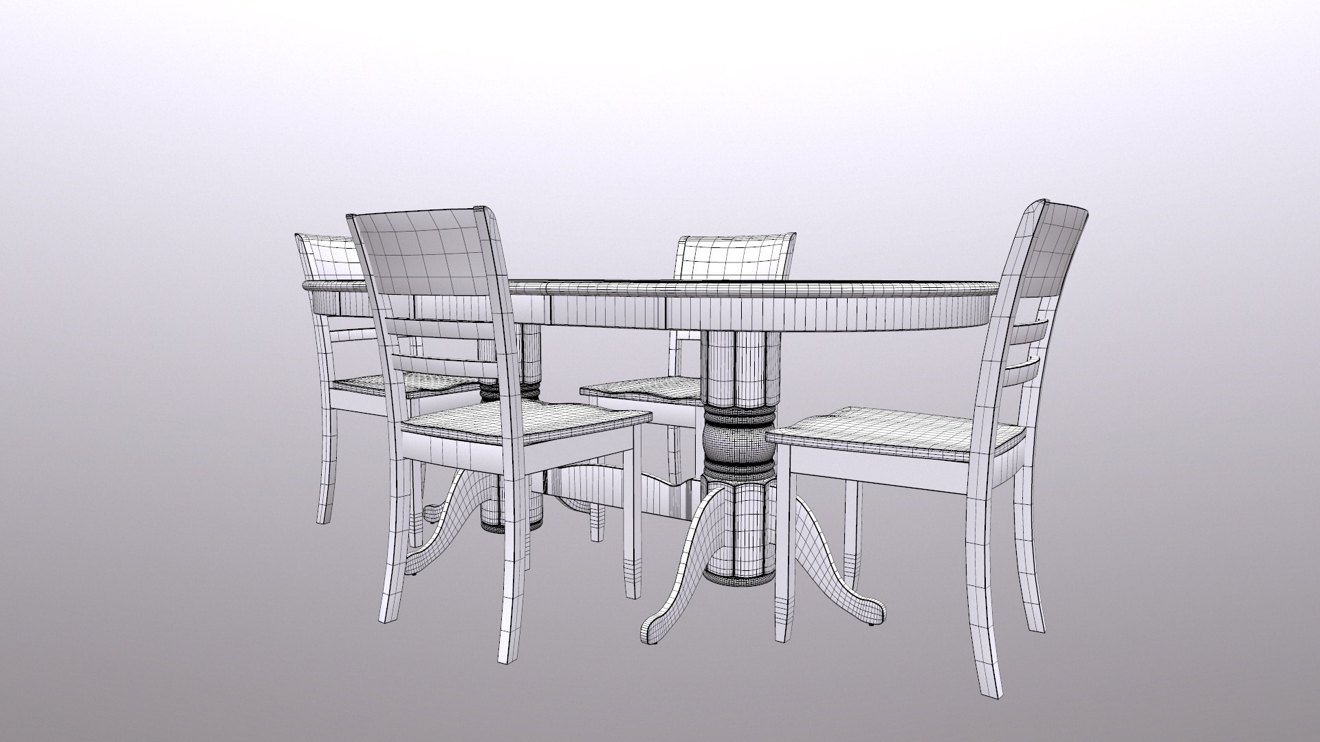 Dining Table Set 3D Model - TurboSquid 2152073