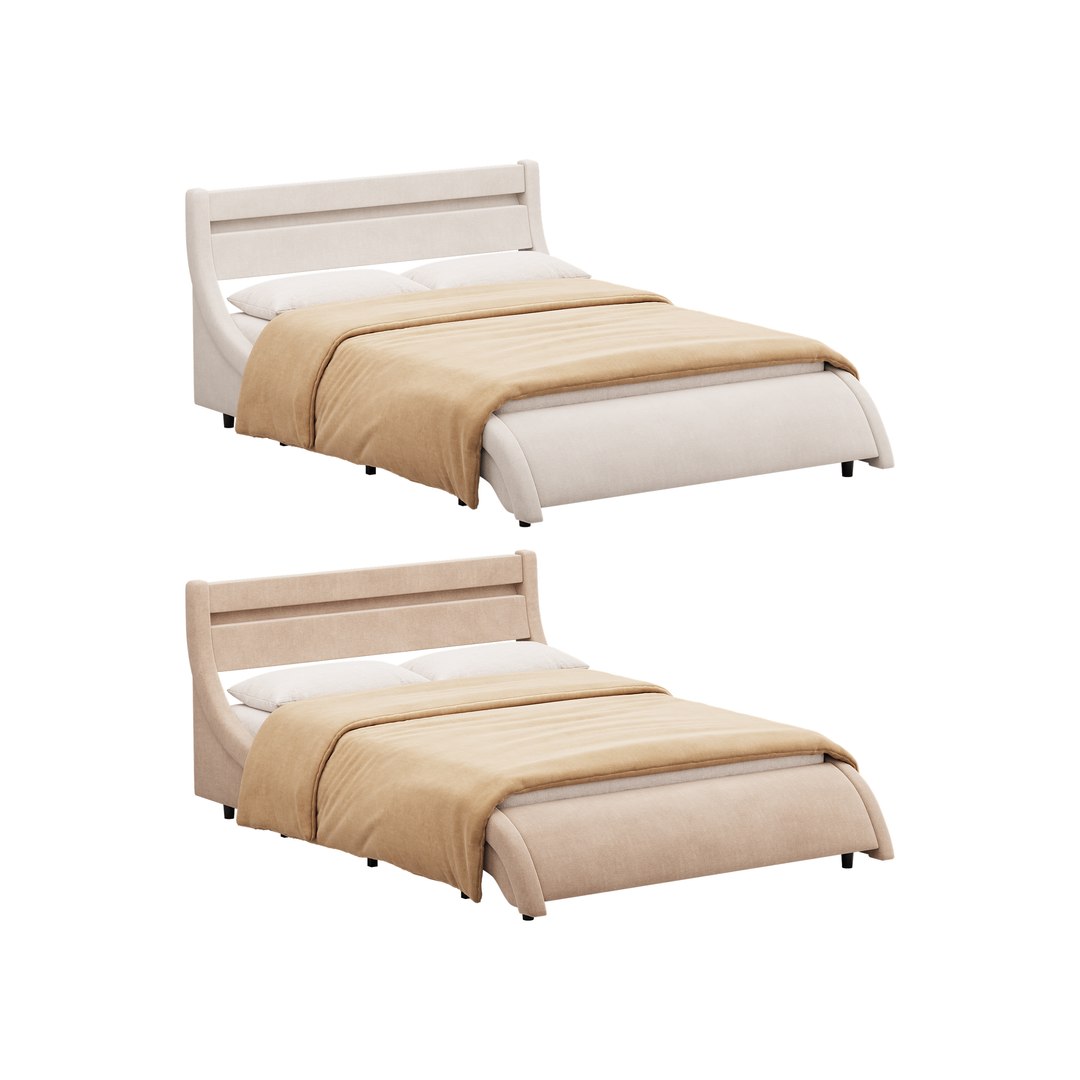 3D Model Homfa Full Size Bed Frame - TurboSquid 2329423