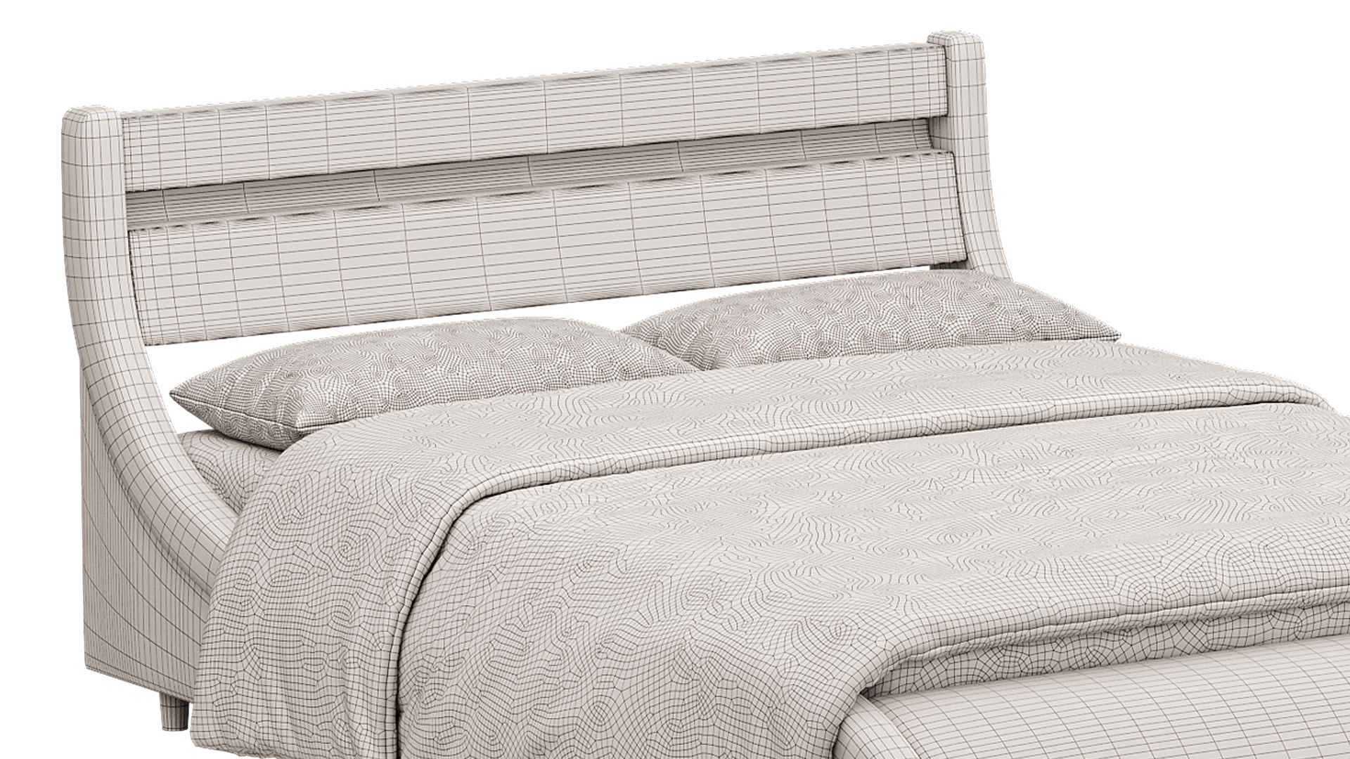 3D Model Homfa Full Size Bed Frame - TurboSquid 2329423