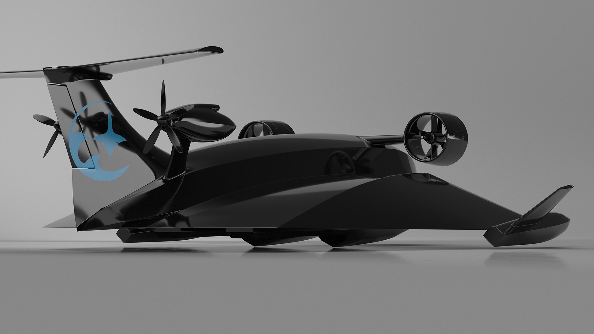 Flying Ship Concept Black Color 3D Model - TurboSquid 2262512