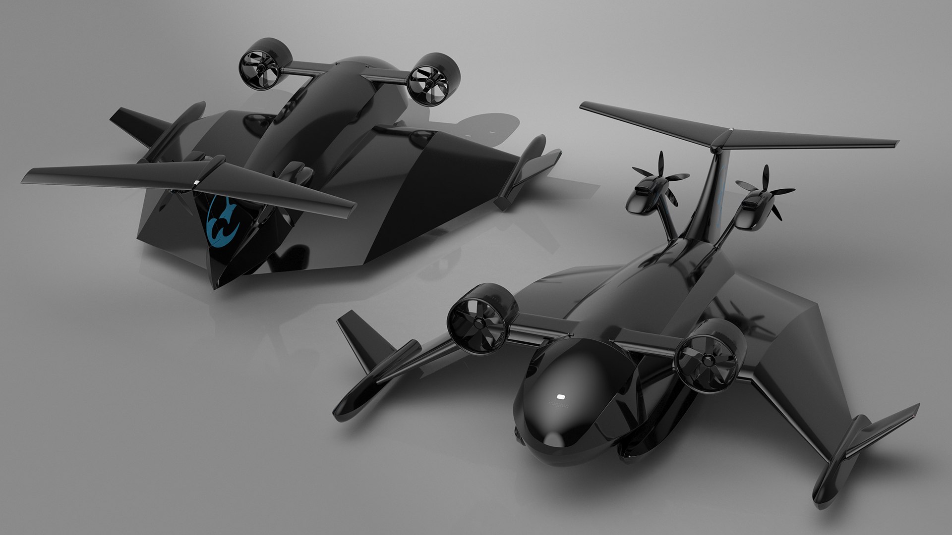 Flying Ship Concept Black Color 3D Model - TurboSquid 2262512