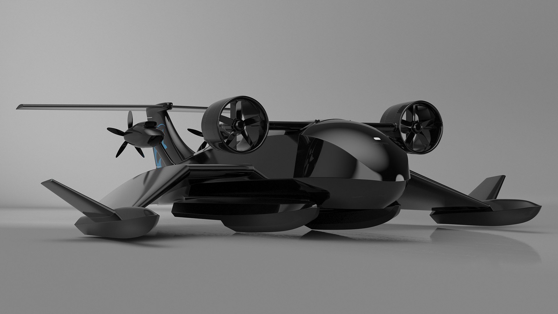 Flying Ship Concept Black Color 3D Model - TurboSquid 2262512