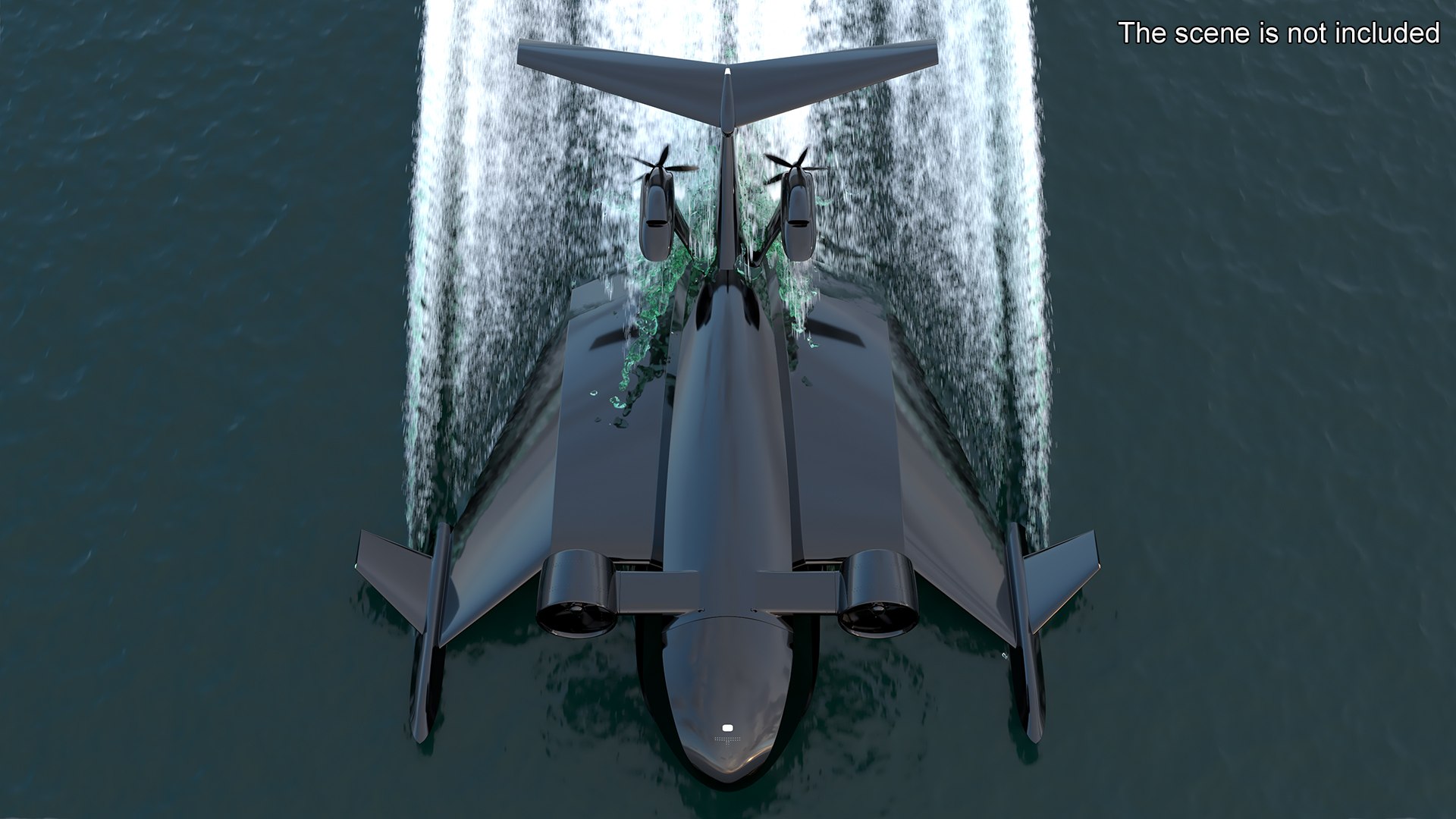 Flying Ship Concept Black Color 3D Model - TurboSquid 2262512