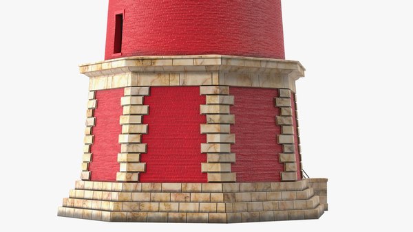 Red and White Striped Lighthouse 3D - TurboSquid 1774633
