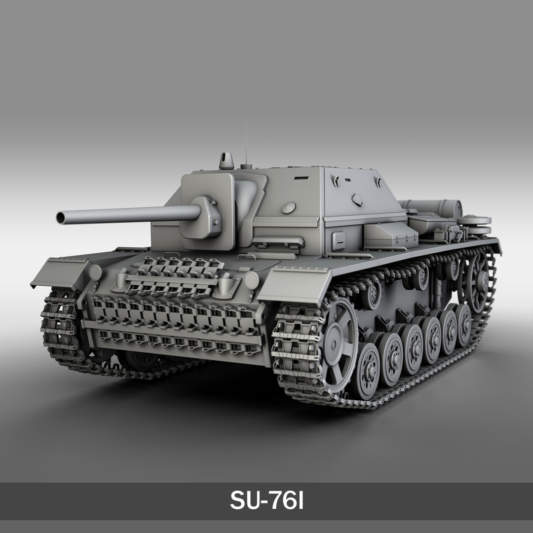 3d su-76i soviet gun 76