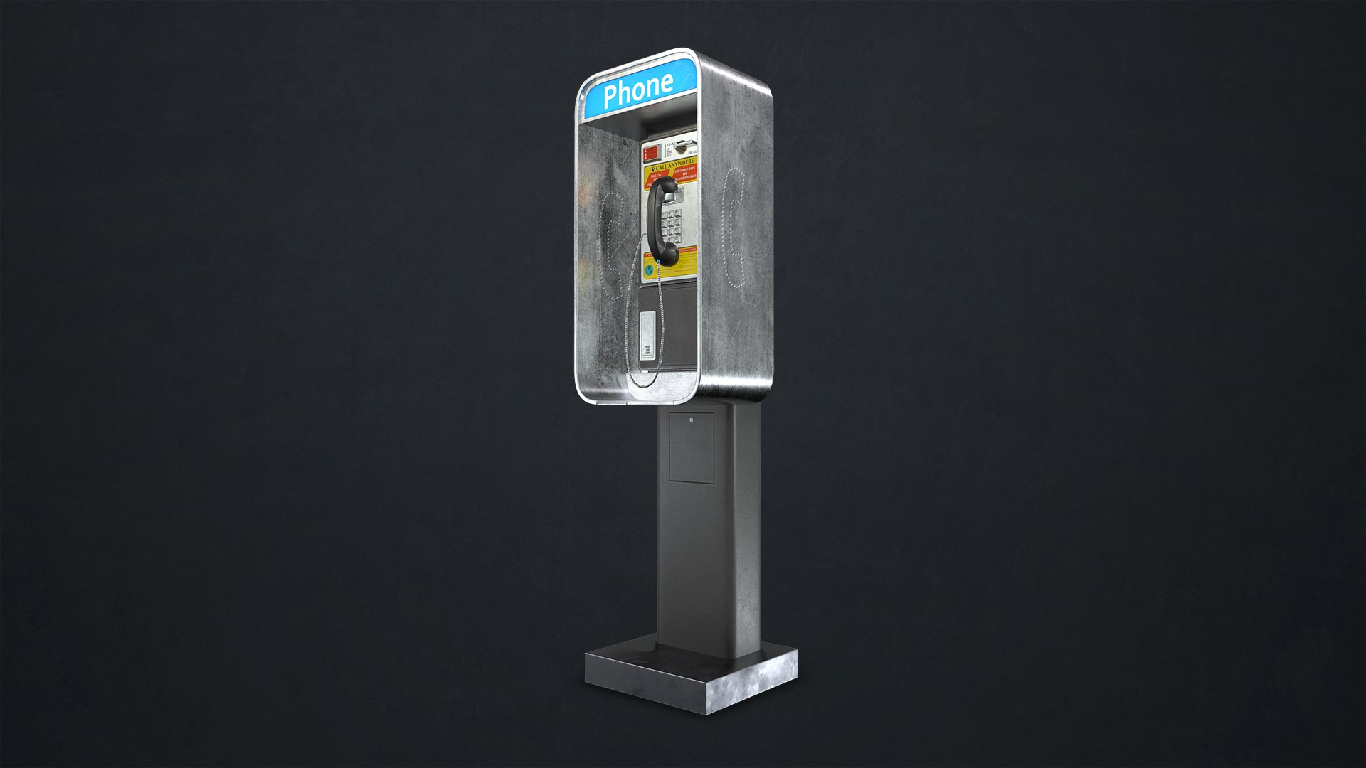 Phone Booth - Low Poly 3D Model - TurboSquid 1720899