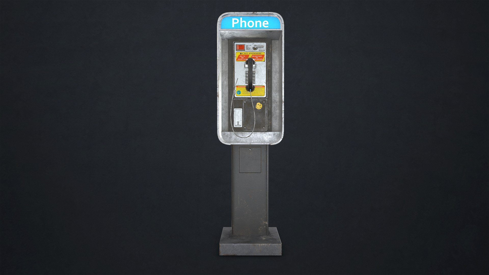 Phone Booth - Low Poly 3D Model - TurboSquid 1720899