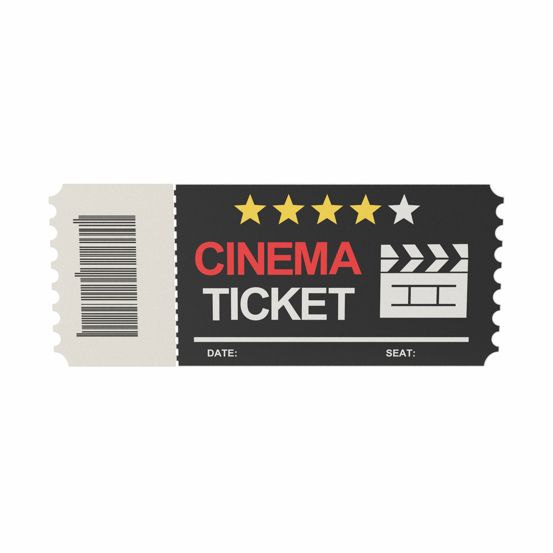 Black Cinema Ticket Model - TurboSquid 2026115