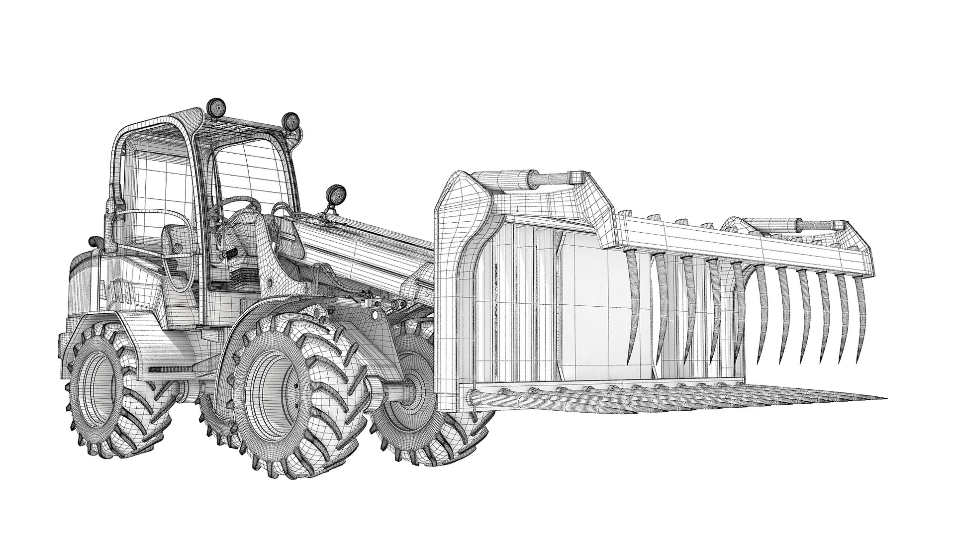 Telehandler Forklift 3D Model - TurboSquid 2036552