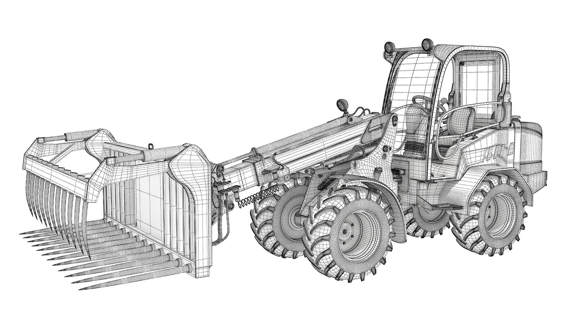 Telehandler Forklift 3D Model - TurboSquid 2036552