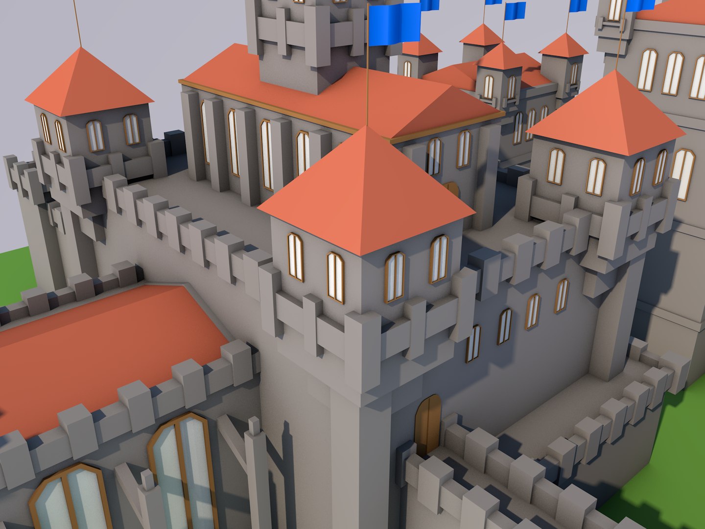 Low-poly Medieval Castle 3D - TurboSquid 1156963
