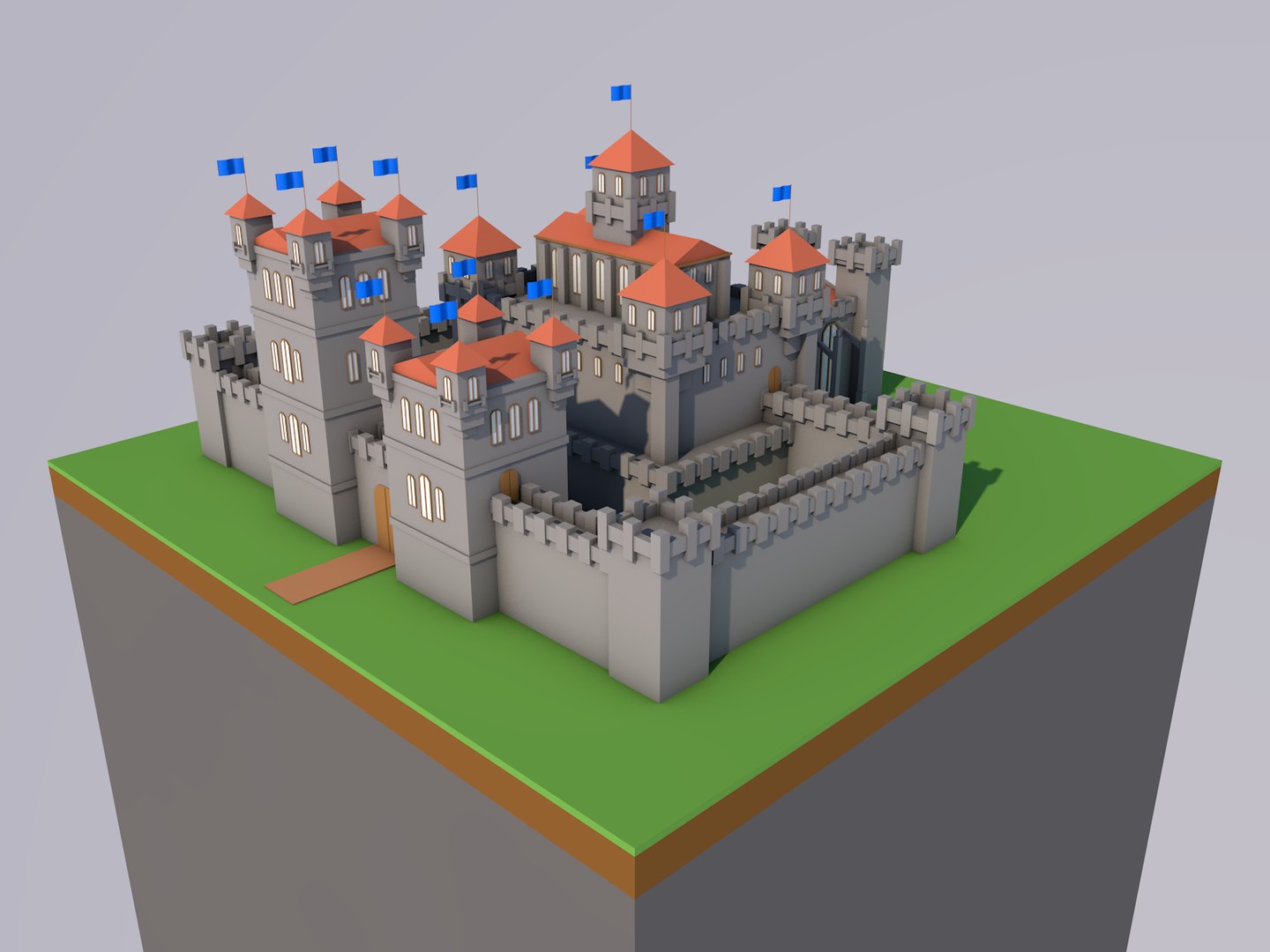 Low-poly Medieval Castle 3D - TurboSquid 1156963