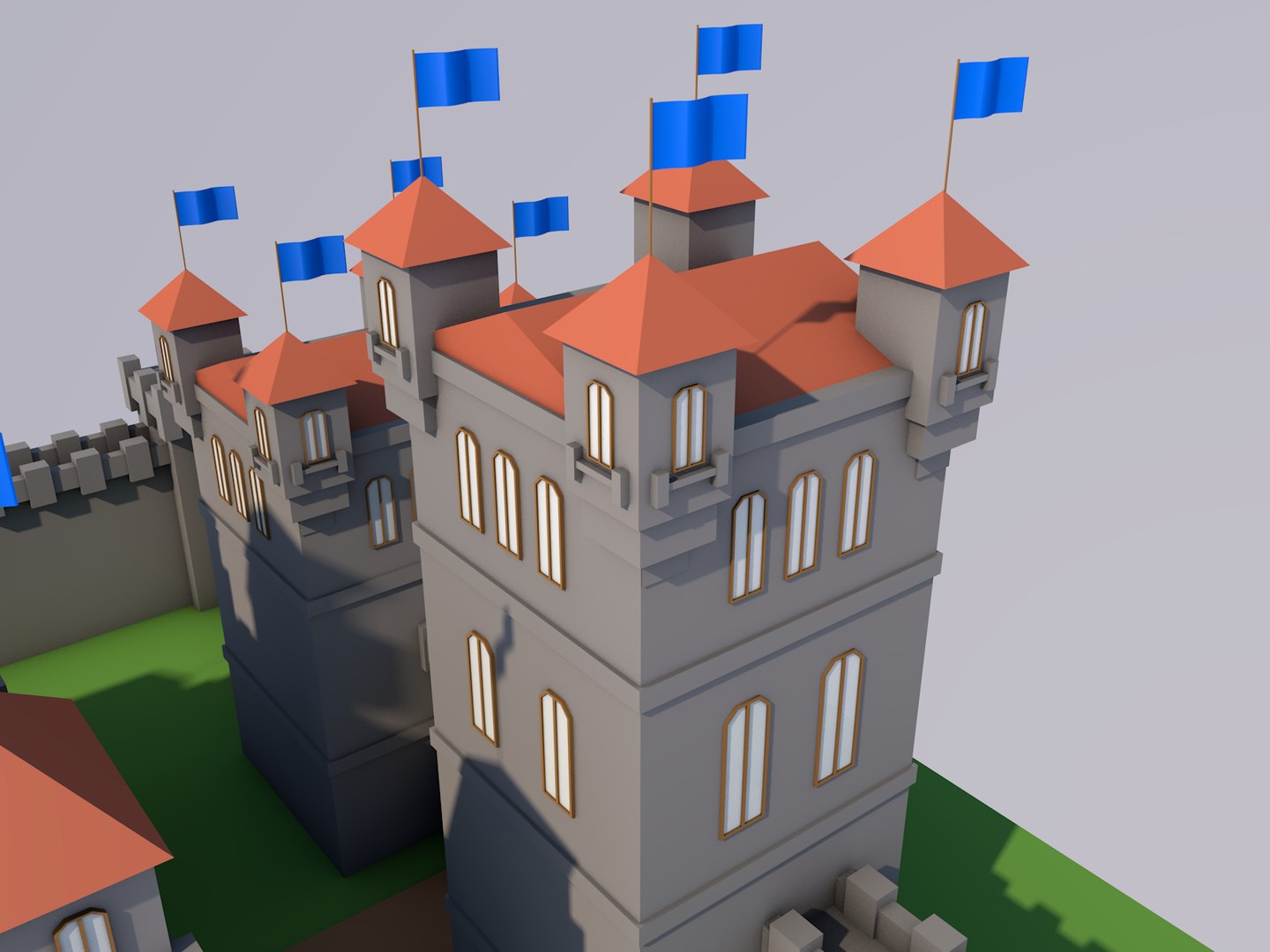Low-poly Medieval Castle 3D - TurboSquid 1156963
