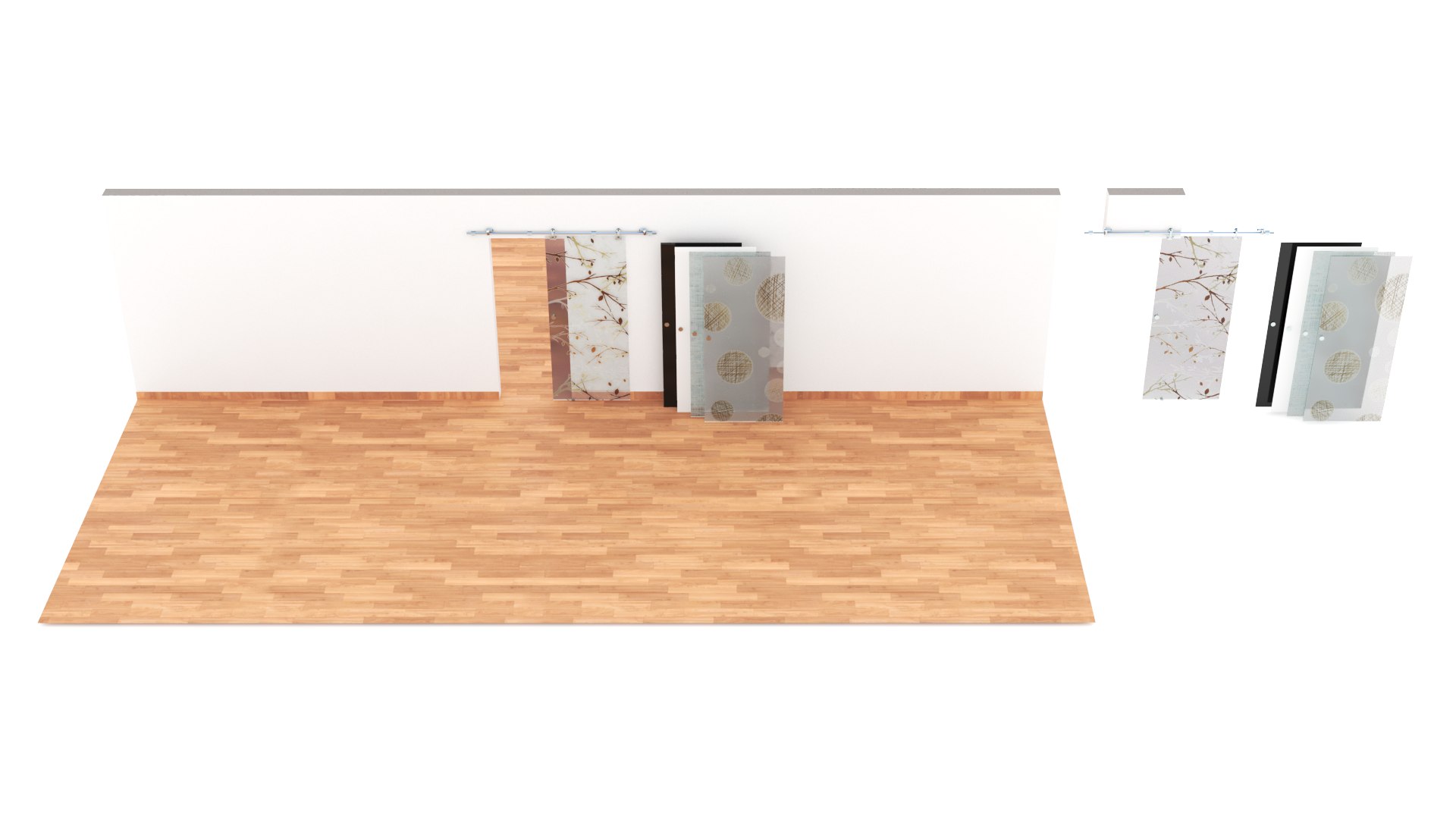 3D Sliding Interior Glass Door - Full Wall Section Model - TurboSquid ...