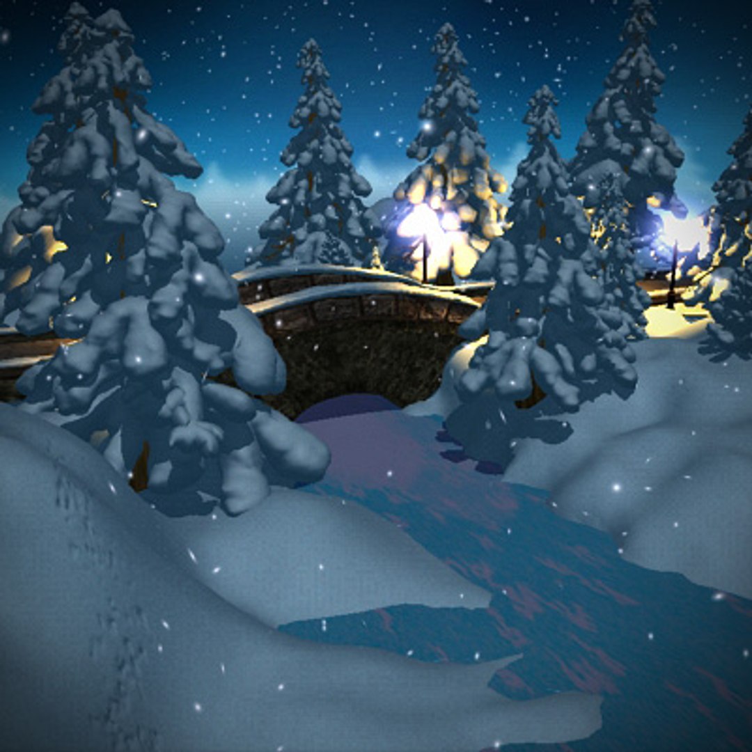 3d Winter Snow Covered