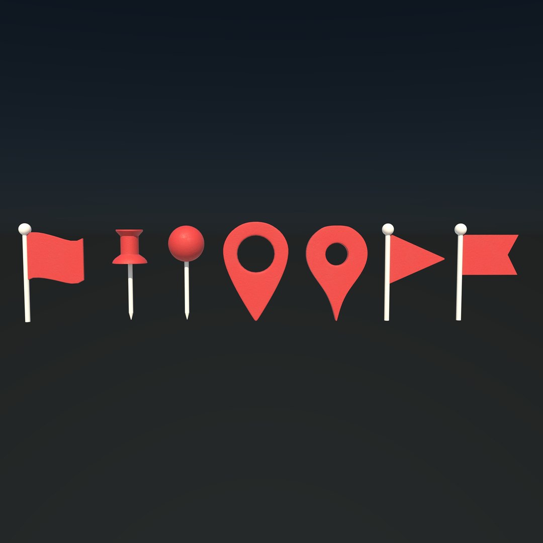 Map Pointers 3D Model 3D Model - TurboSquid 2344435