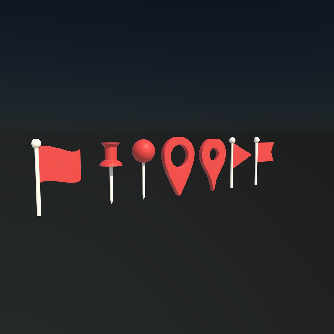 Map Pointers 3D Model 3D Model - TurboSquid 2344435