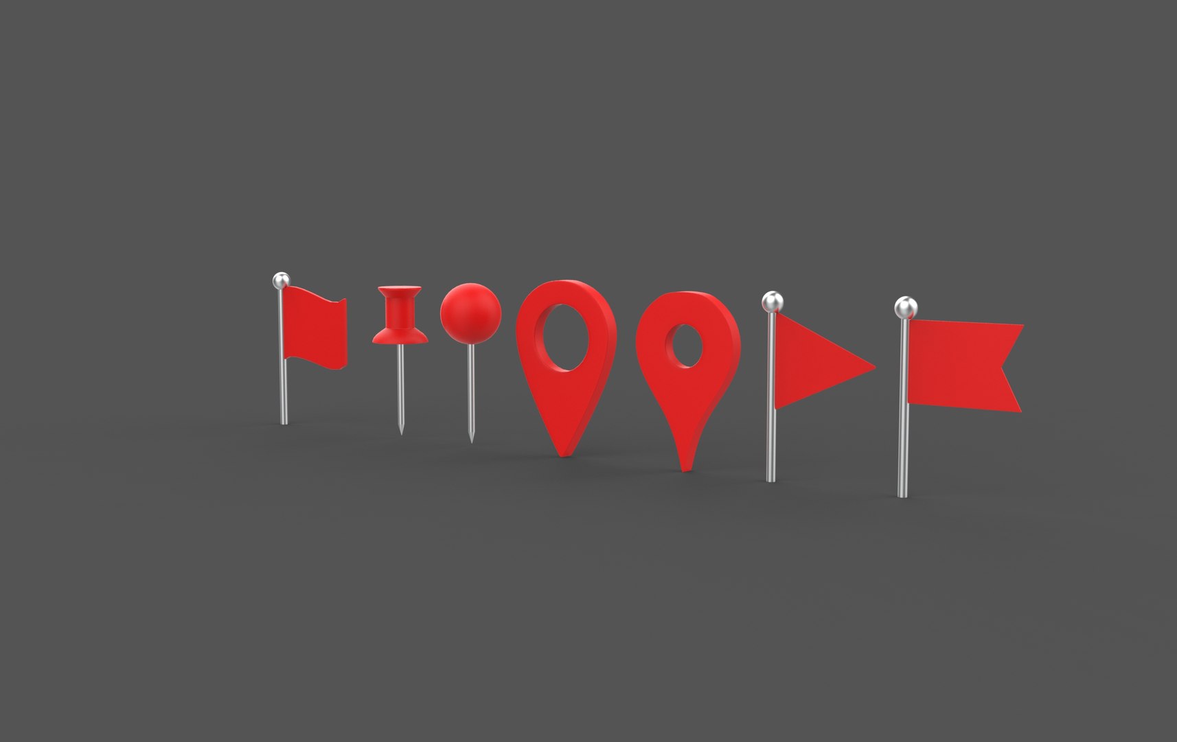 Map Pointers 3D Model 3D Model - TurboSquid 2344435