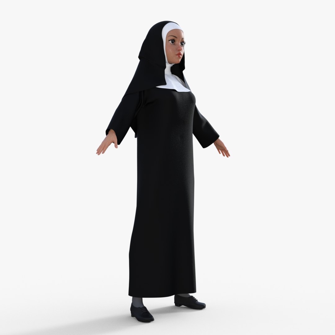 Cartoon Nun Woman Character 3D Model - TurboSquid 1979079