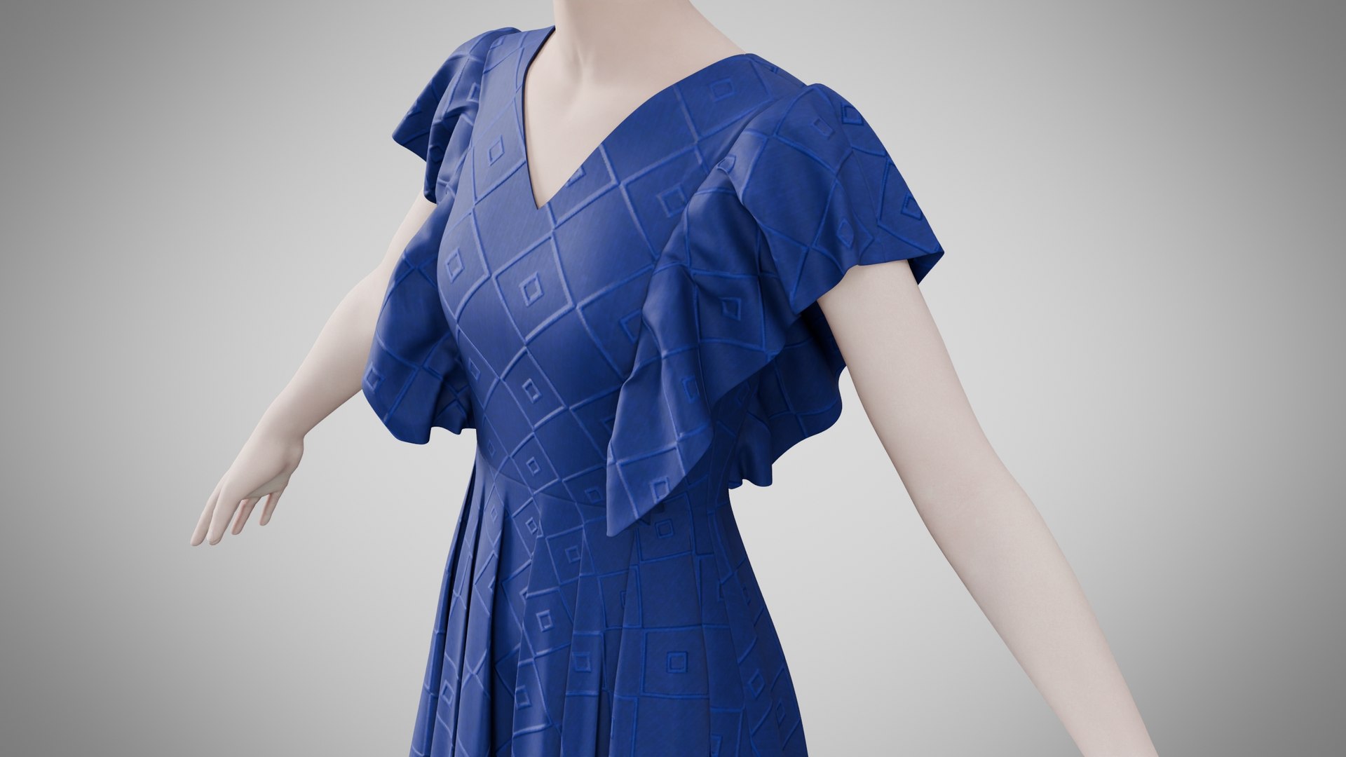 Dress 45 Nevy Blue 3D Model - TurboSquid 2523221