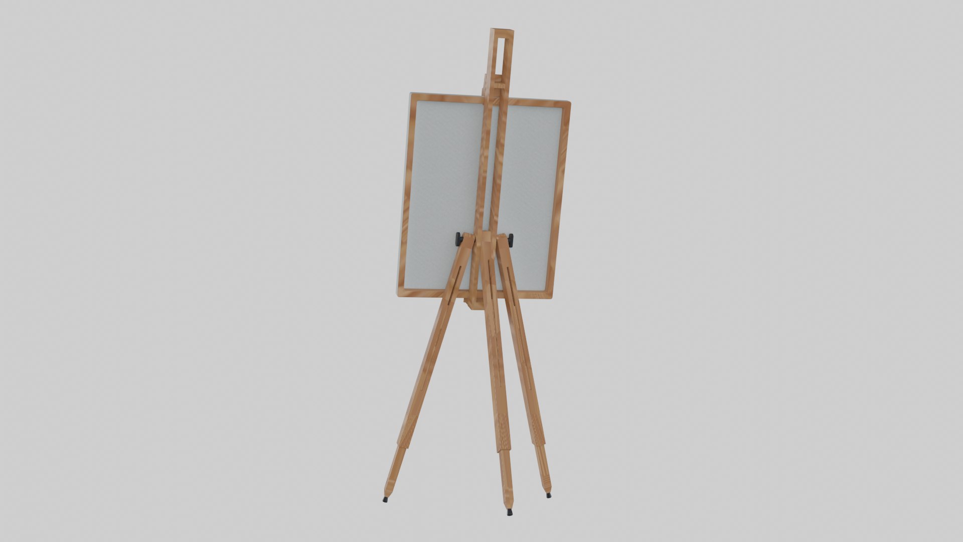 3D Wooden Easel And Canvas Model - TurboSquid 2281745